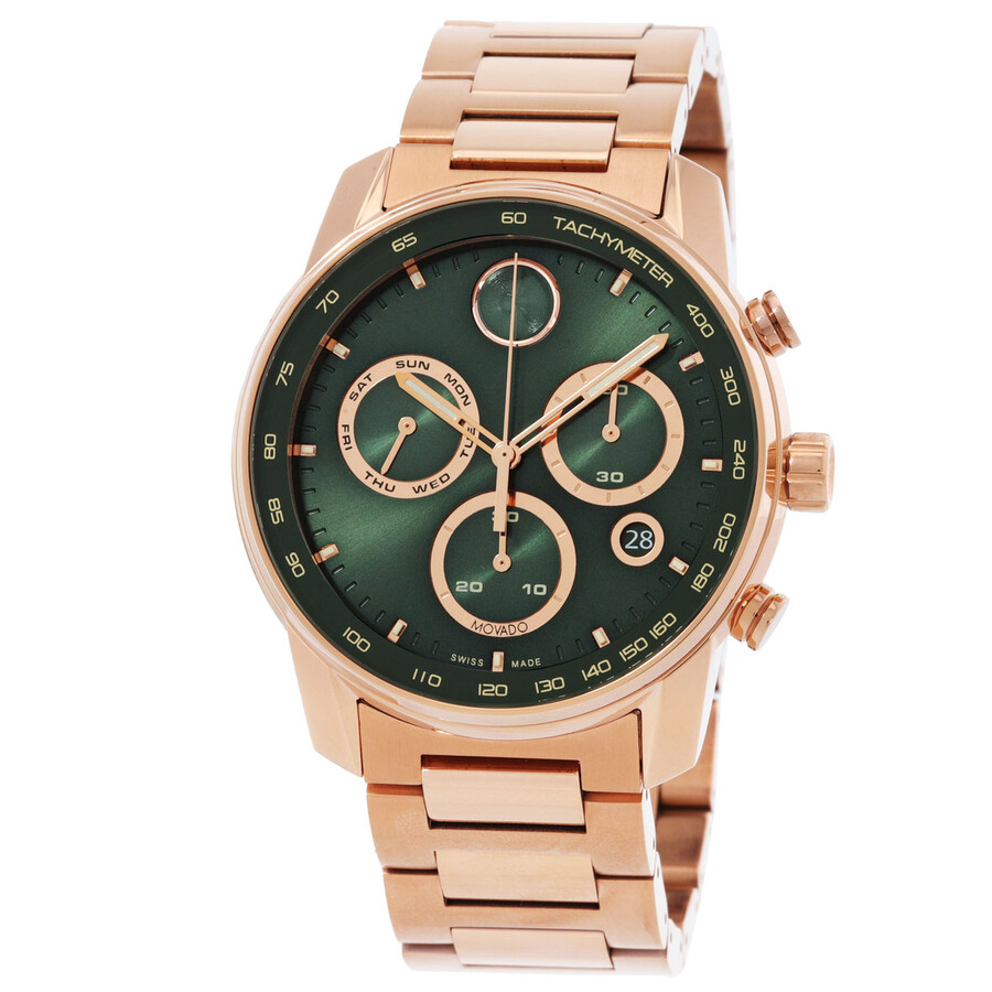 Movado Bold Verso Chronograph Quartz Green Dial Men's Watch 3601082 ...