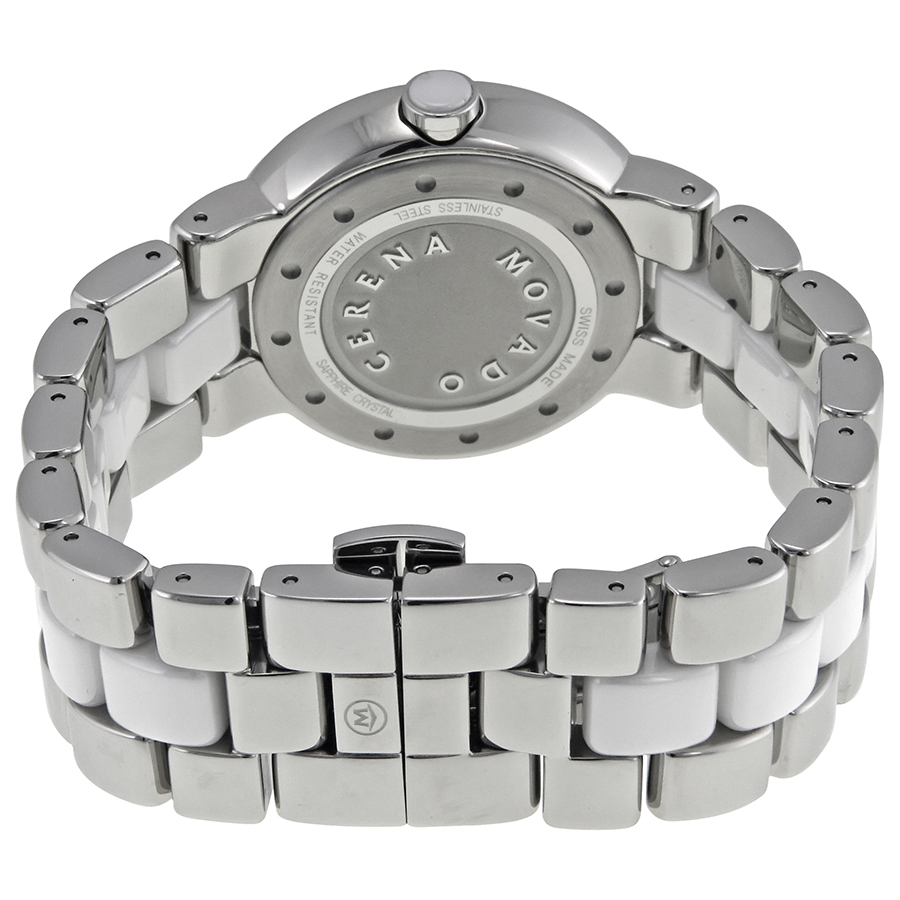 Movado Cerena Diamond White Ceramic and Stainless Steel Ladies Watch ...