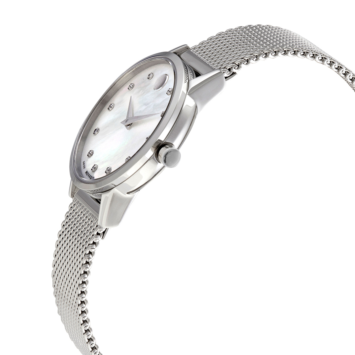 Movado Museum Classic Quartz Diamond White Mother of Pearl Dial Ladies ...