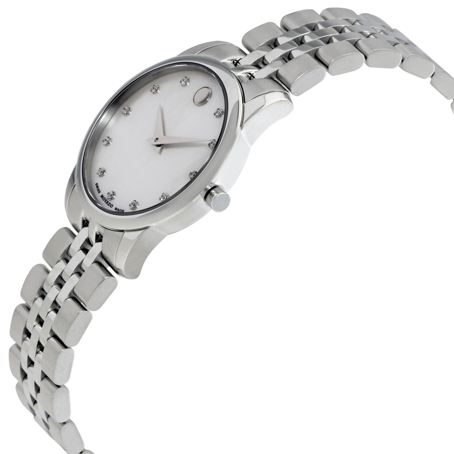 Movado Museum Mother of Pearl Diamond Dial Ladies Watch 0606612 ...