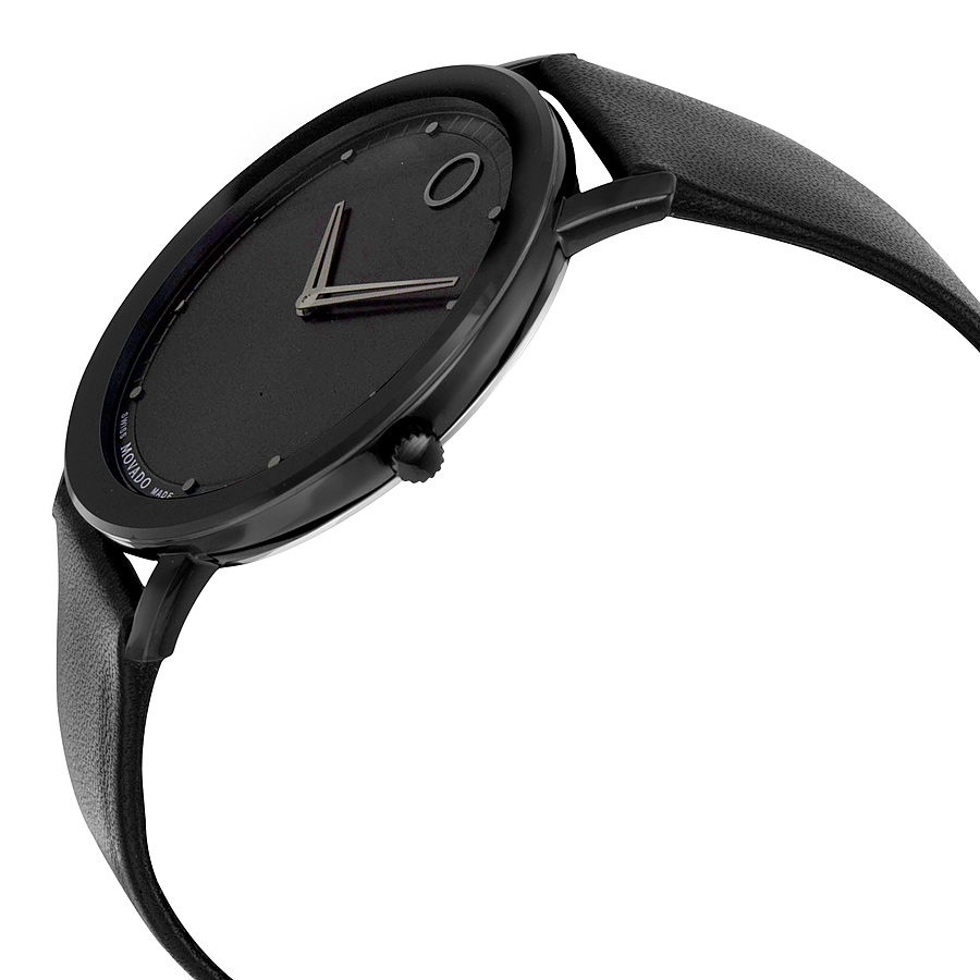 Movado Sapphire Black Dial Black Leather Men's Watch 0606884 ...