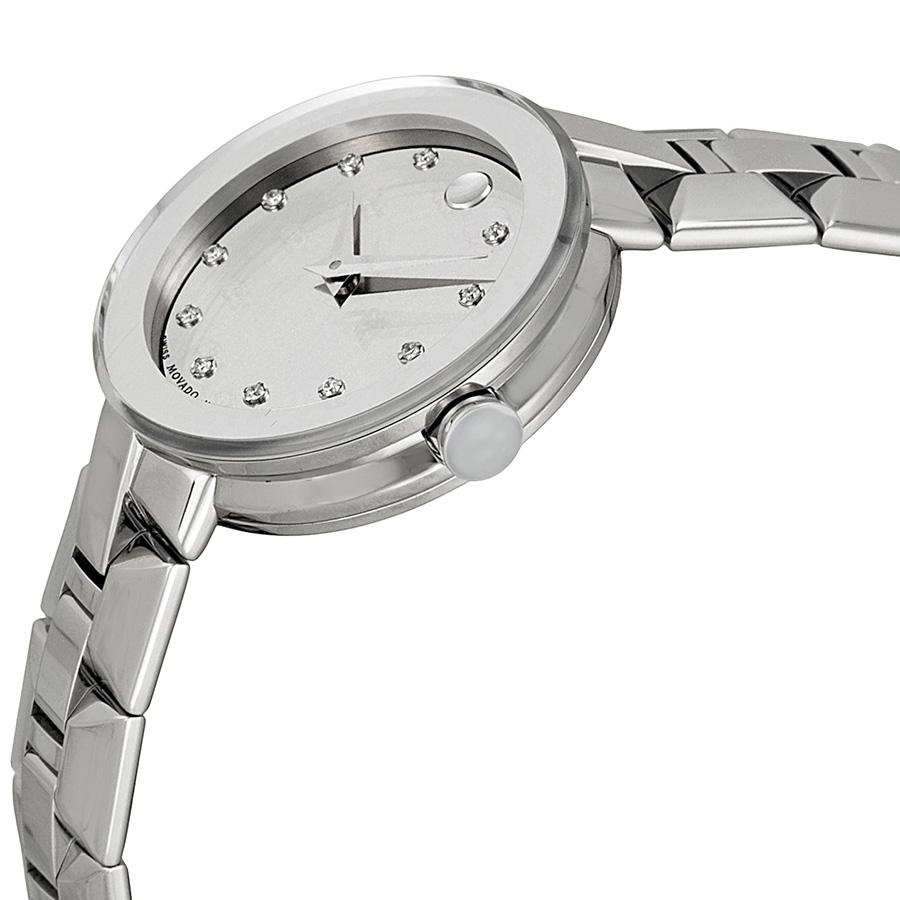 Movado Sapphire Silver Dial Stainless Steel Ladies Watch 0606814 ...