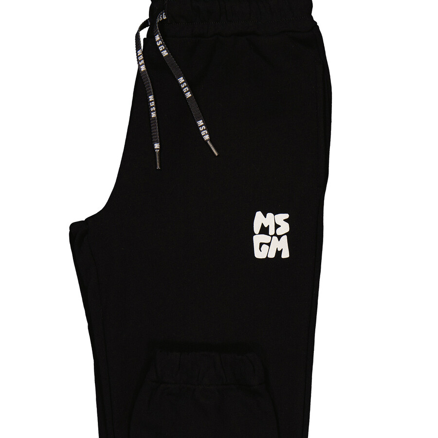 Msgm Boys Nero Logo Embroidered Track Pants, Size 6 MS029500-110 - Apparel - Jomashop