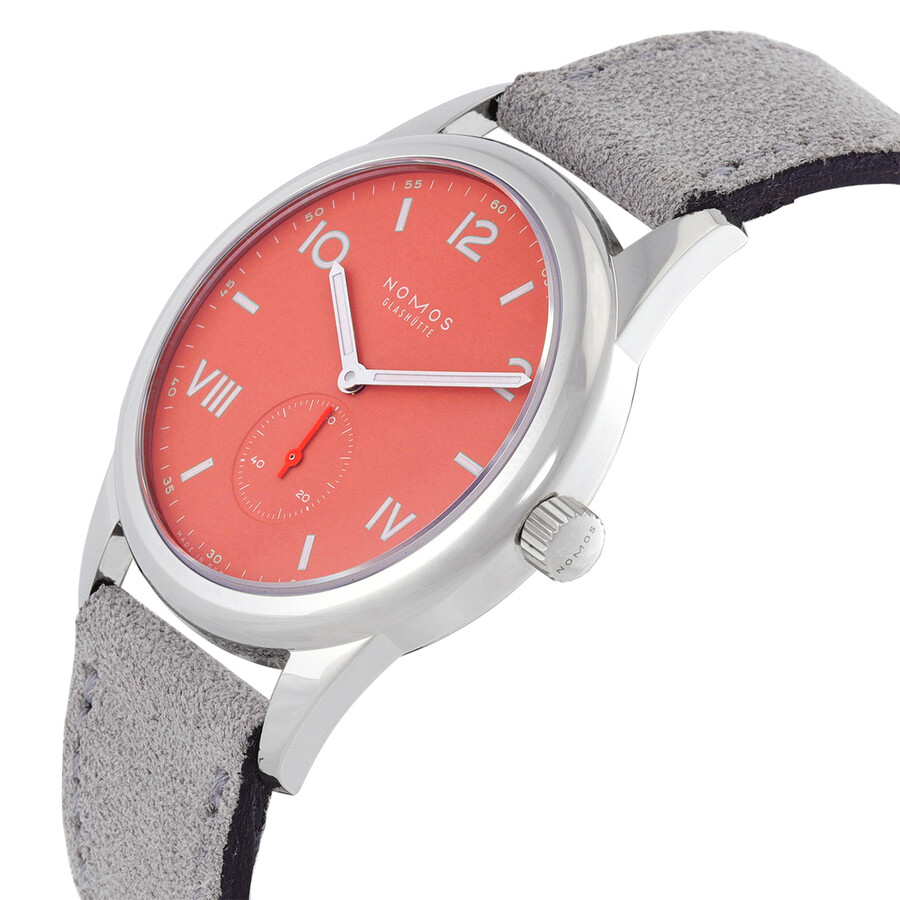 Nomos Club 38 Campus Hand Wind Cream Coral Dial Men's Watch 725 - Watches, Club - Jomashop