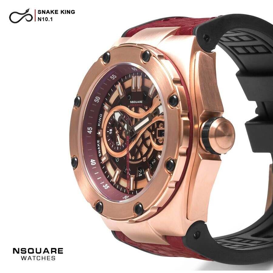 Nsquare Snake King Automatic Red Dial Men's Watch G0471-N10.1 - Jomashop