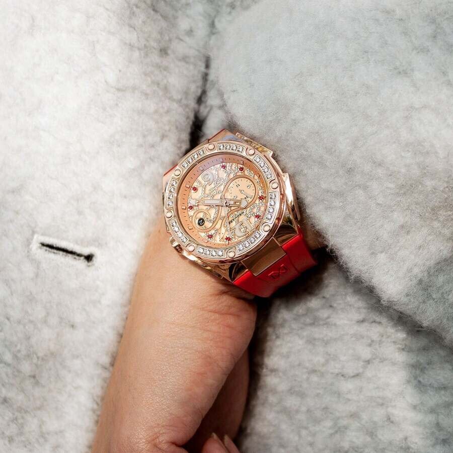 Nsquare Snake Queen Automatic Red Dial Ladies Watch L0472-N48.6 - Jomashop