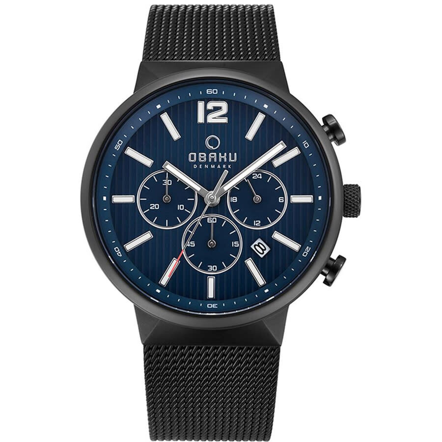 Obaku Classic Chronograph Quartz Blue Dial Men's Watch V180GCBLMB ...