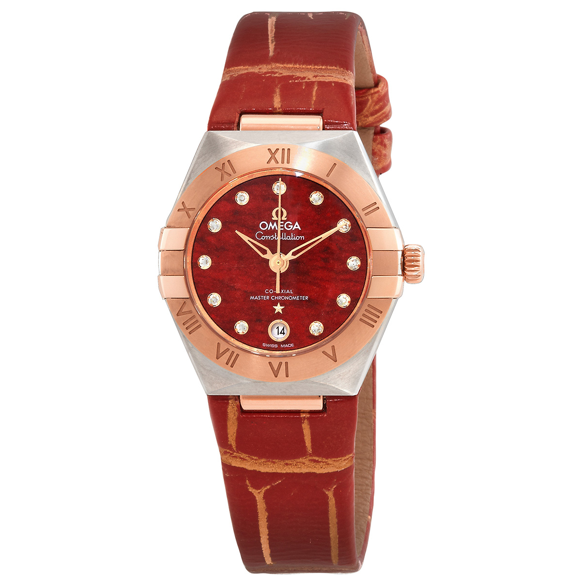 Omega Constellation Diamond Red Dial Ladies Watch 131.23.29.20.99.002 ...