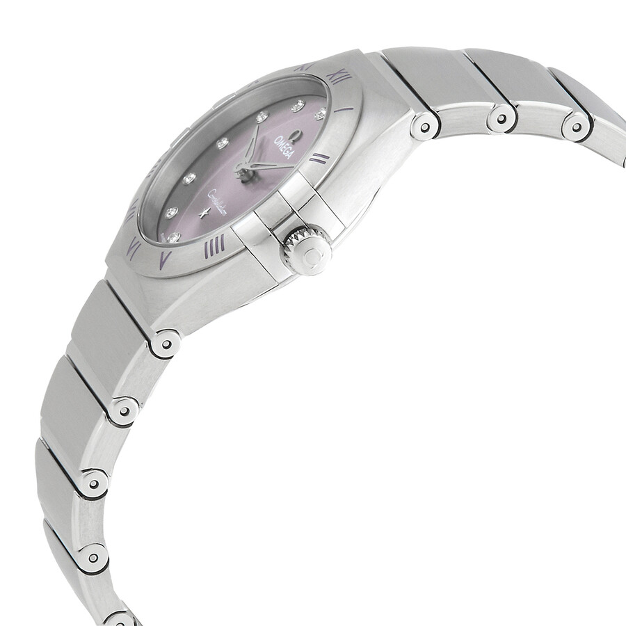 Omega Constellation Quartz Diamond Purple Dial Ladies Watch 131.10.28 ...