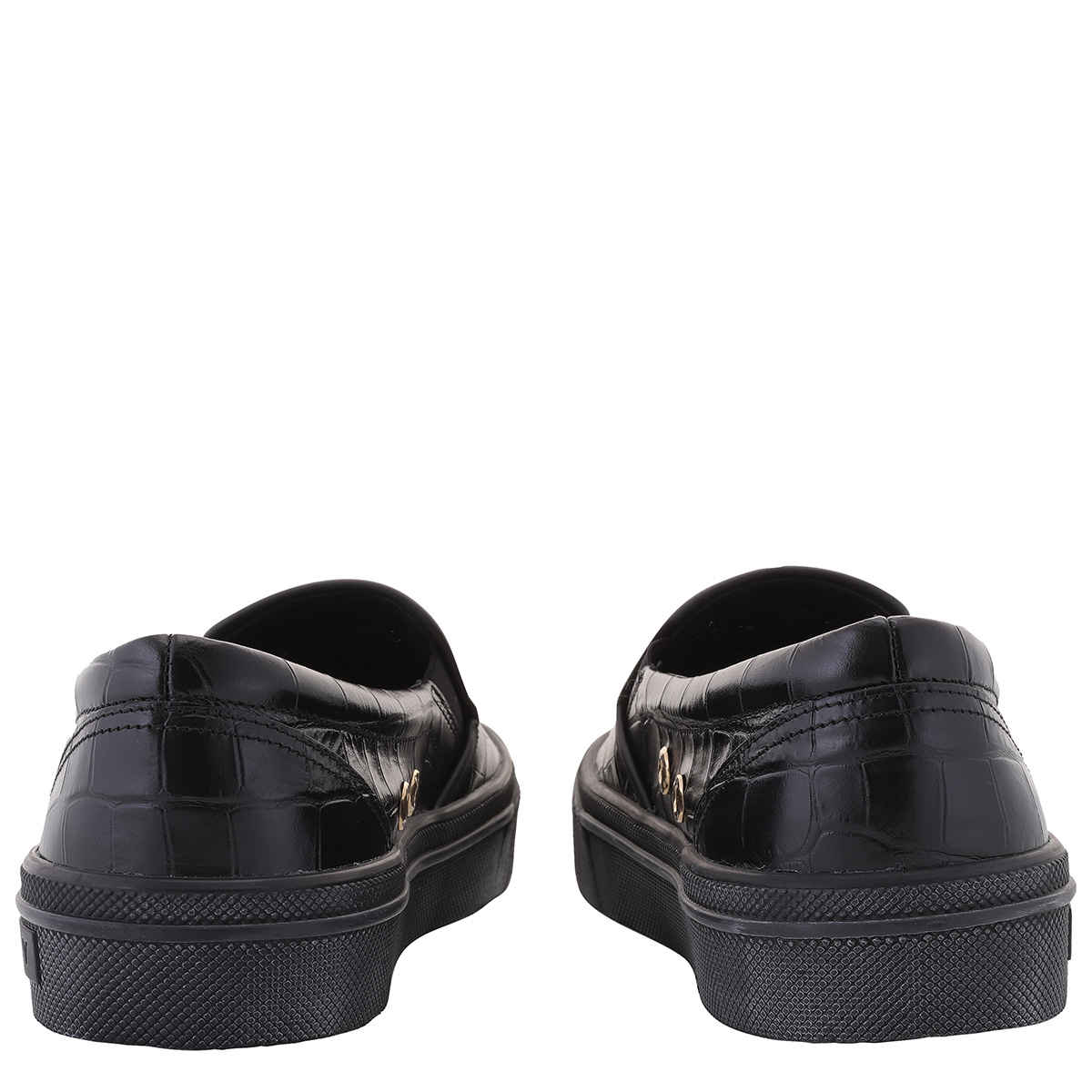 Bally Open Box - Bally Black Leory-Croc Embossed Slip-On Sneakers ...