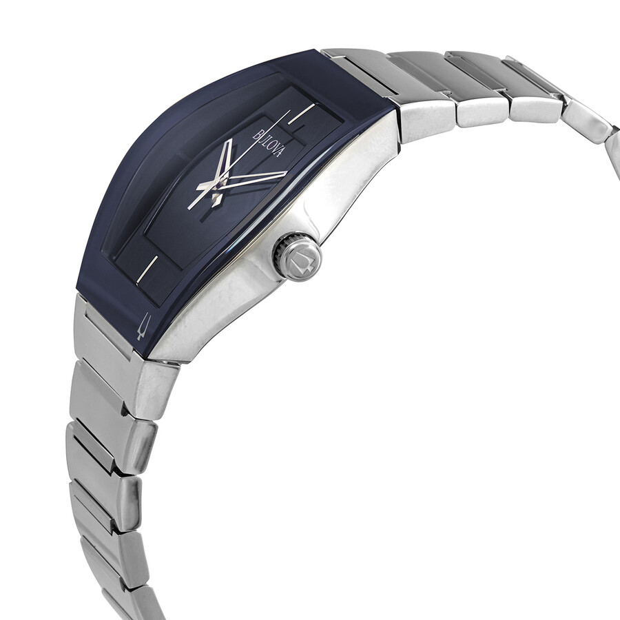 Bulova Open Box - Bulova Quartz Blue Dial Stainless Steel Men's Watch ...