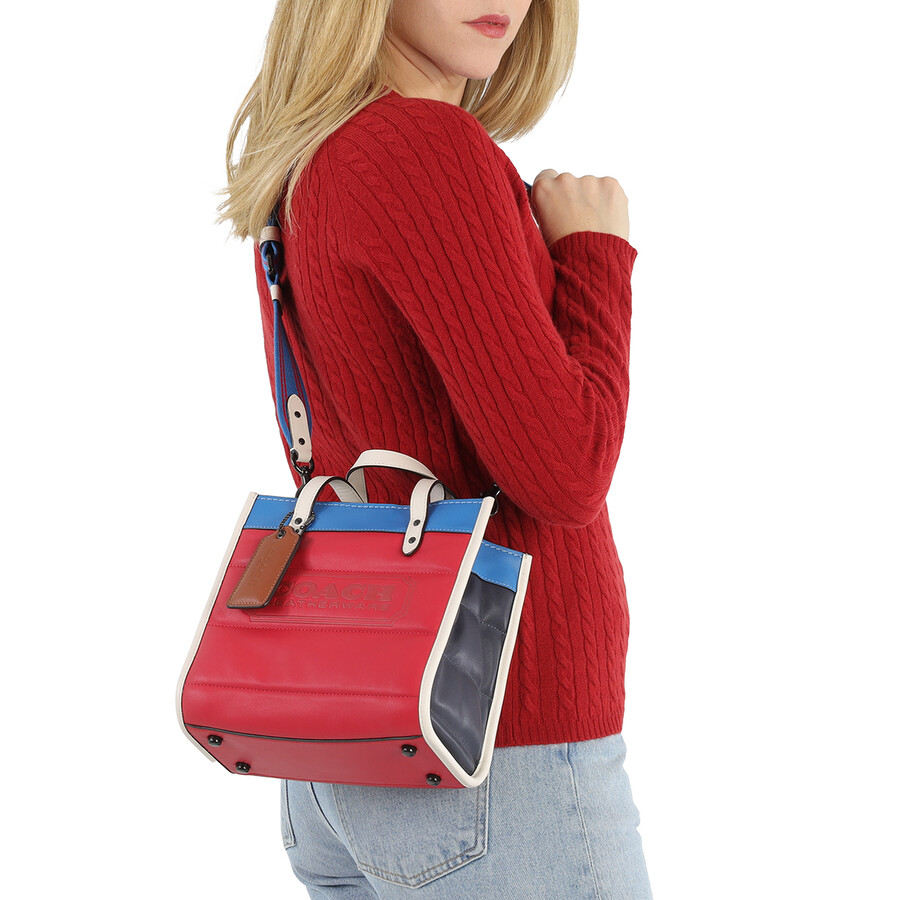 Coach Open Box - Coach Ladies Field Tote 22 With Colorblock Quilting ...