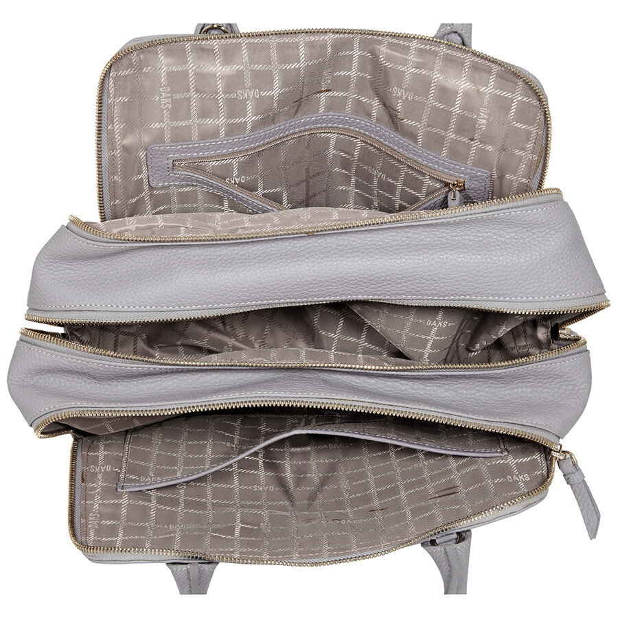 Daks Open Box - Daks Ladies Cunard Grey Leather Bag WHSS18211 GY 8E ...