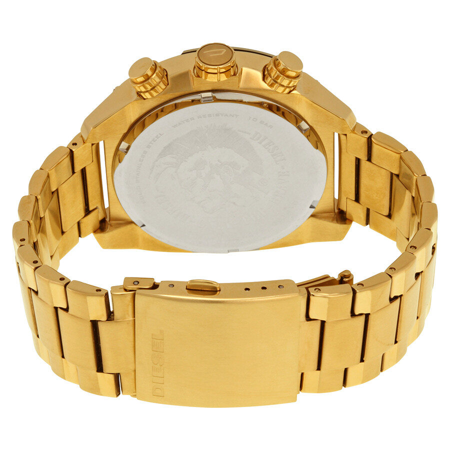 Diesel Open Box - Diesel Overflow Chronograph Champagne Dial Gold-tone ...