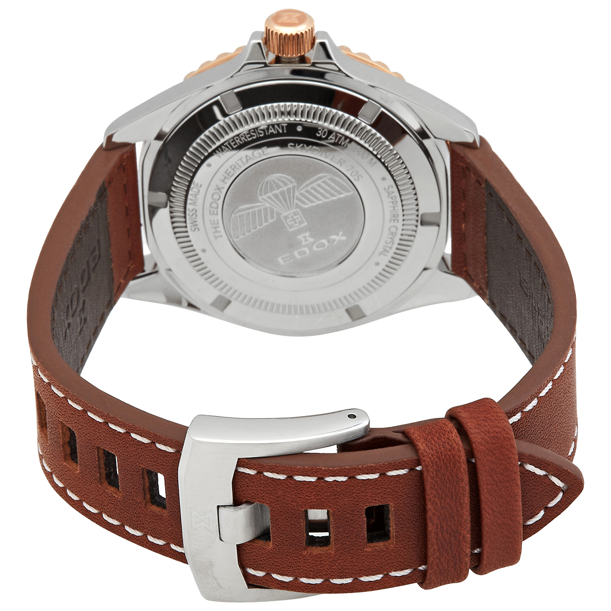 Edox Open Box - Edox SkyDiver Quartz Blue Dial Men's Watch 53017 357RNC ...