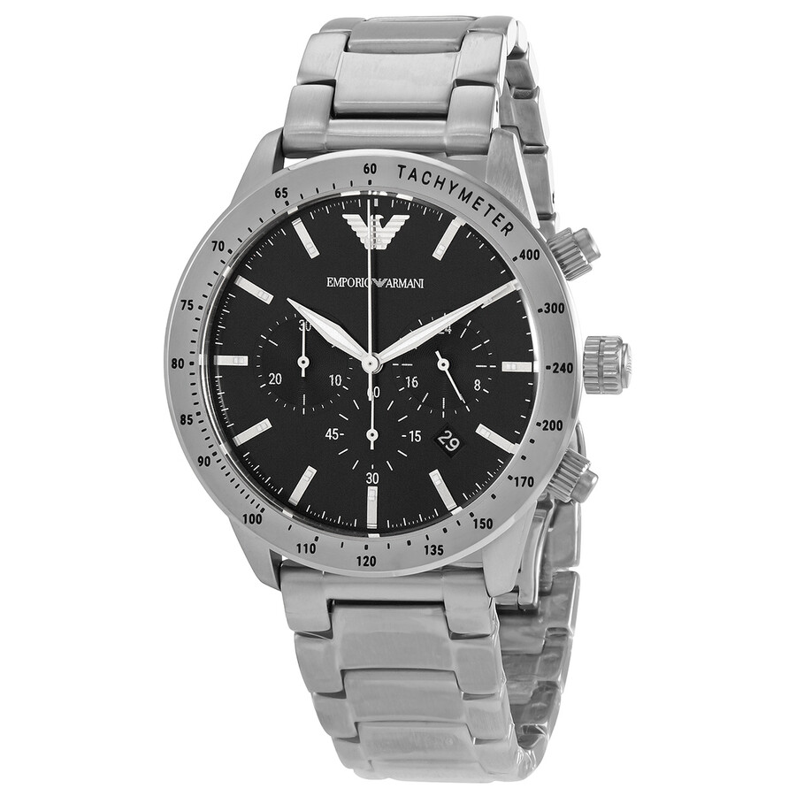 Emporio Armani Open Box - Emporio Armani Chronograph Quartz Black Dial ...