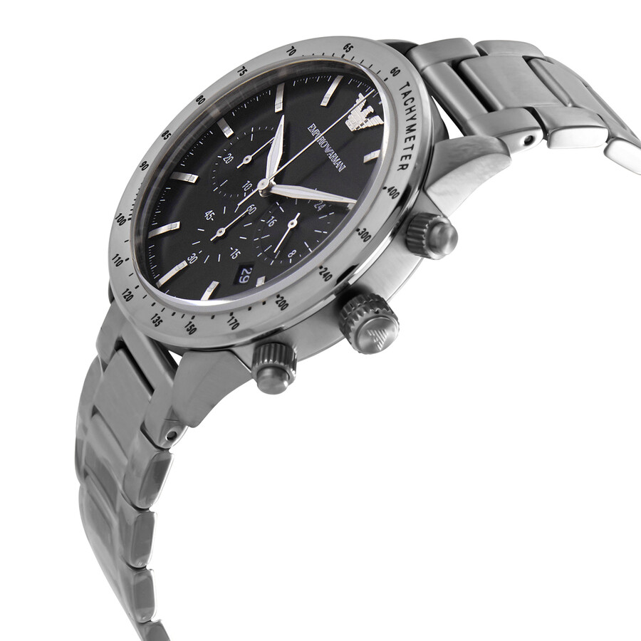 Emporio Armani Open Box - Emporio Armani Chronograph Quartz Black Dial ...
