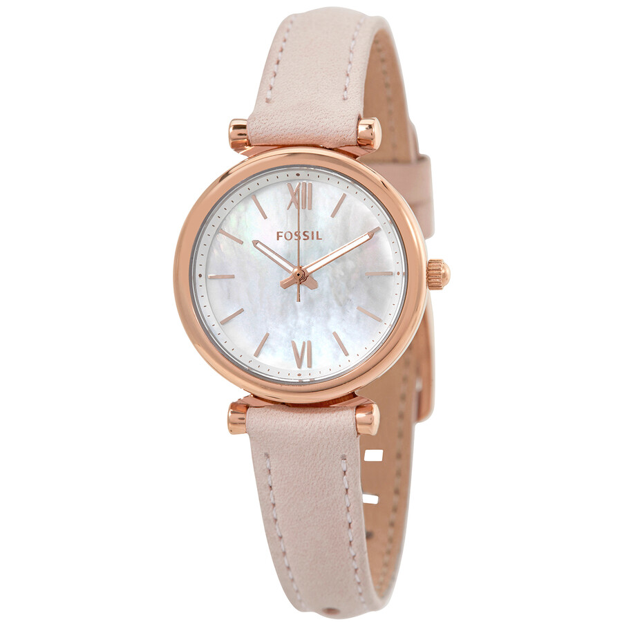 Fossil Open Box - Fossil Carlie Mini Quartz Mother of Pearl Dial Ladies ...