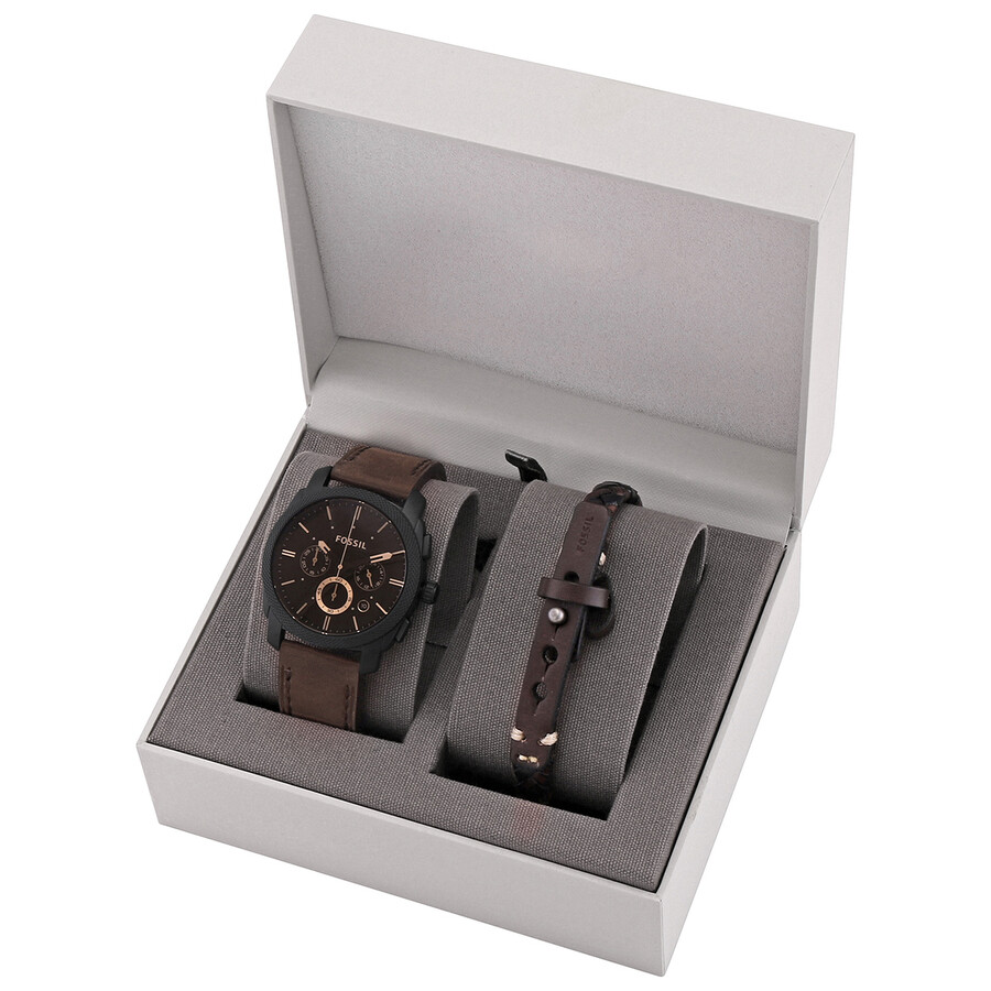 Fossil Open Box - Fossil Machine Chronograph Dark Brown Dial Men's ...