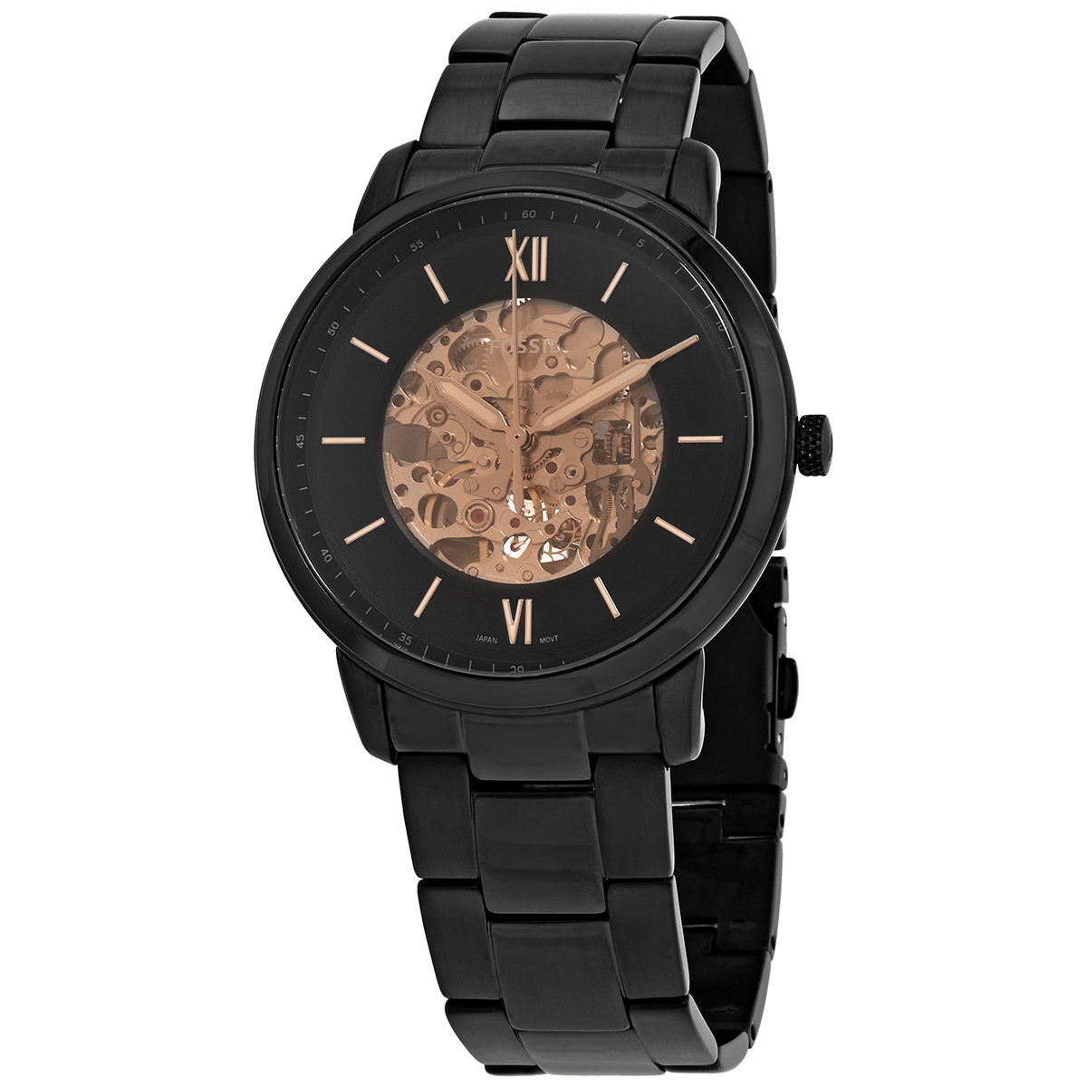 Fossil Open Box - Fossil Neutra Automatic Black Skeleton Dial Men's ...