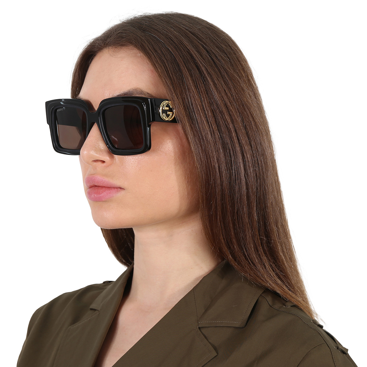 Gucci Open Box - Gucci Brown Rectangular Ladies Sunglasses GG1307S 001 ...