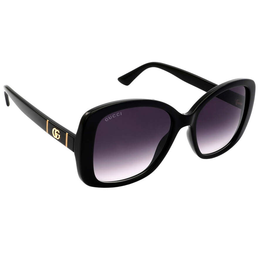 Gucci Open Box Gucci Grey Gradient Square Ladies Sunglasses Gg0762s