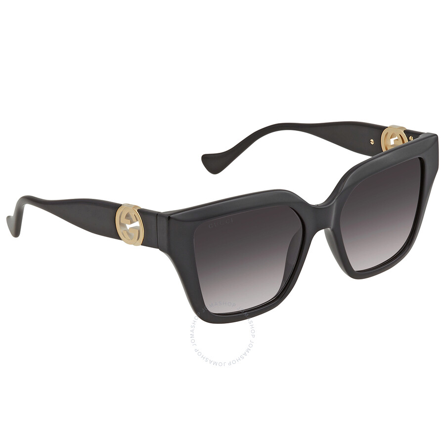 Gucci Open Box - Gucci Grey Gradient Square Ladies Sunglasses GG1023S ...