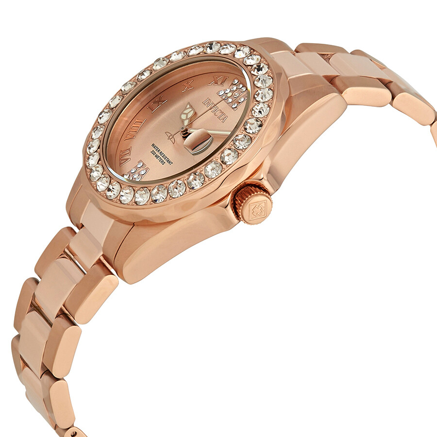 Invicta Open Box - Invicta Pro Diver Quartz 3 Hand Rose Dial Ladies ...