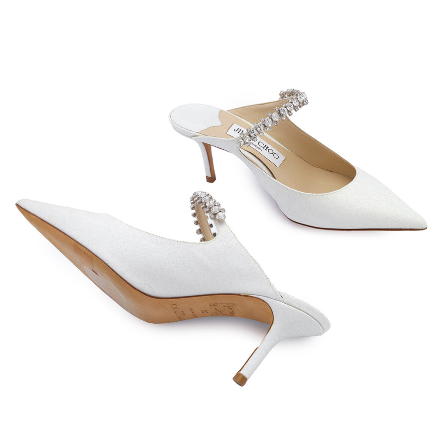 Jimmy Choo Open Box - Jimmy Choo Ladies White Bing 65 Glitter Fabric ...