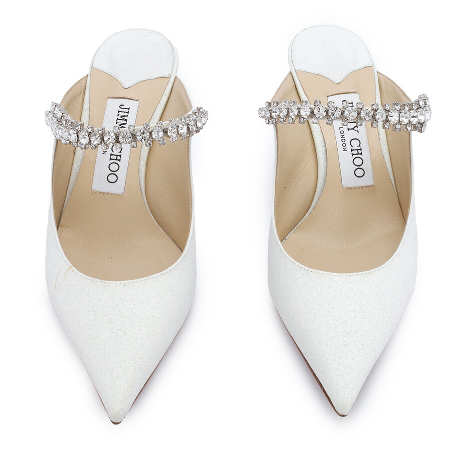 Jimmy Choo Open Box - Jimmy Choo Ladies White Bing 65 Glitter Fabric ...