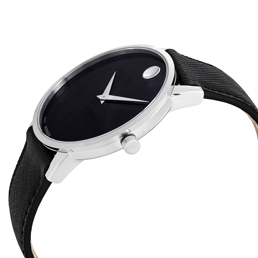 Movado Open Box - Movado Museum Classic Black Dial Black Leather Men's ...