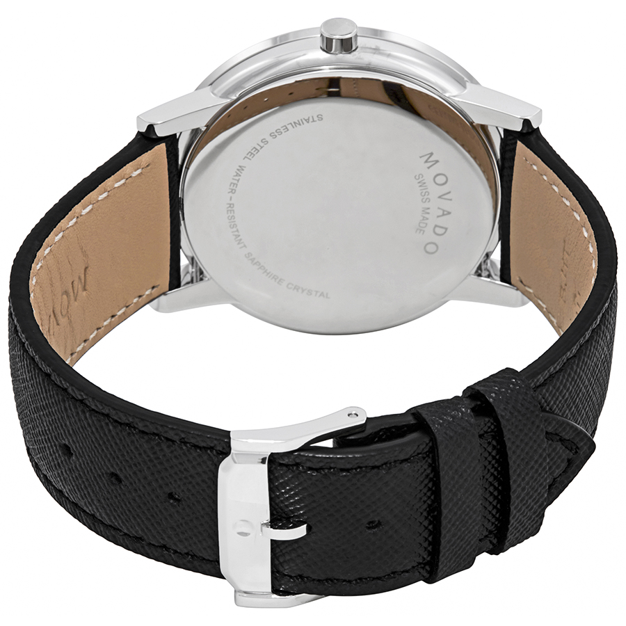 Movado Open Box - Movado Museum Classic Black Dial Black Leather Men's ...