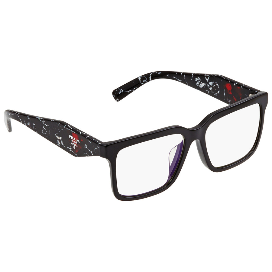 Prada Open Box - Prada Clear Blue Light Filter Square Ladies Sunglasses ...