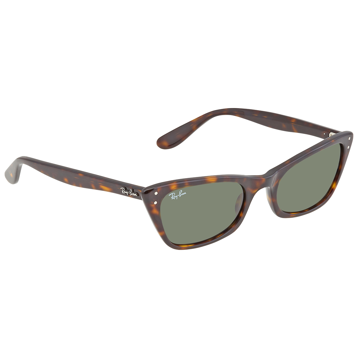 Ray-Ban Open Box - Ray Ban Lady Burbank Green Cat Eye Ladies Sunglasses ...