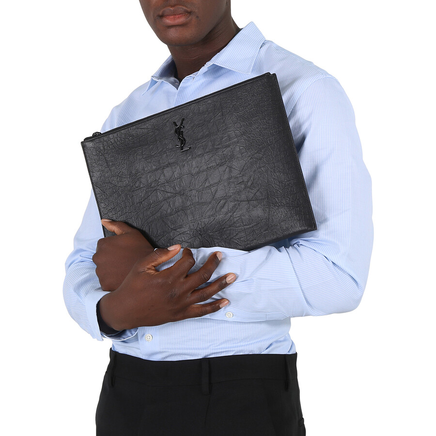 Saint Laurent Open Box - Saint Laurent Black Monogram Document Holder ...