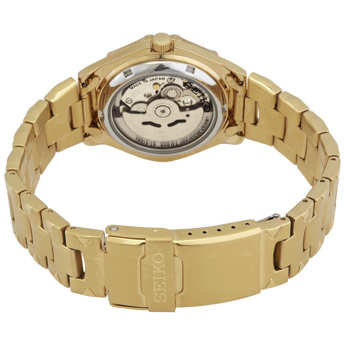 Seiko Open Box - Seiko 5 Automatic Gold Dial Yellow Gold-tone Men's ...