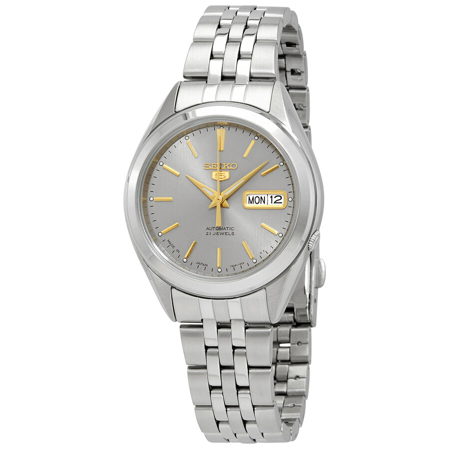 Seiko Open Box - Seiko 5 Automatic Grey Dial Men's Watch SNKL19J1 ...