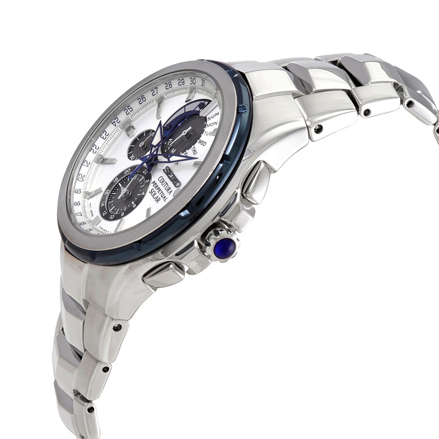 Seiko Open Box - Seiko Coutura Perpetual Alarm Quartz Silver Dial Men's ...