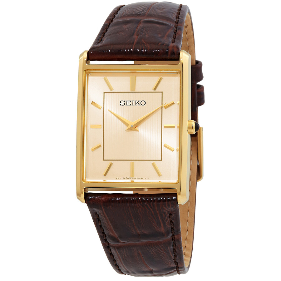 Seiko Open Box - Seiko Essentials Quartz Light Champagne Dial Men's Watch SWR064 - Watches ...