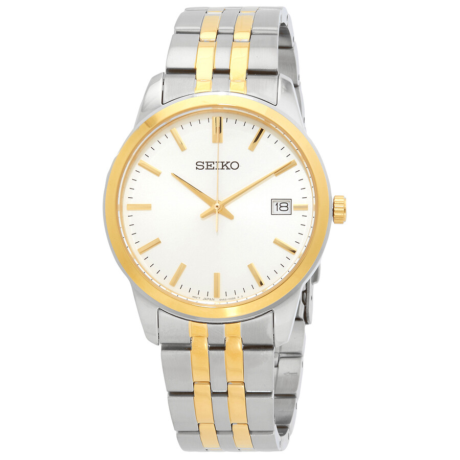 Seiko Open Box - Seiko Essentials Quartz White Dial Men's Watch SUR402P1 - Watches, Stainless ...