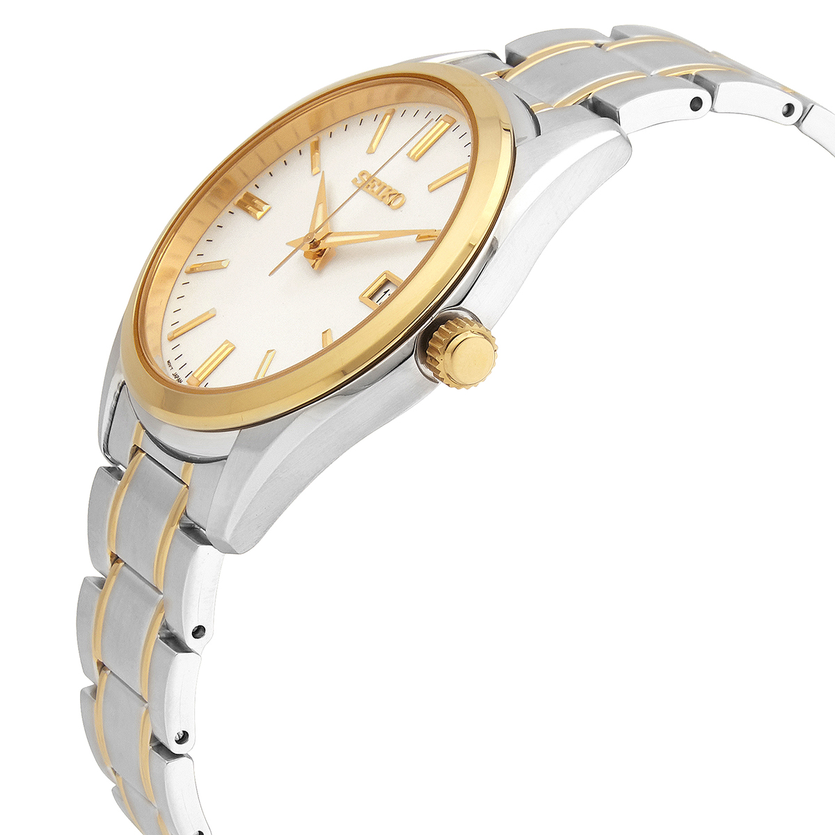 Seiko Open Box - Seiko Quartz White Dial Two-tone Men's Watch P1 SUR312 ...