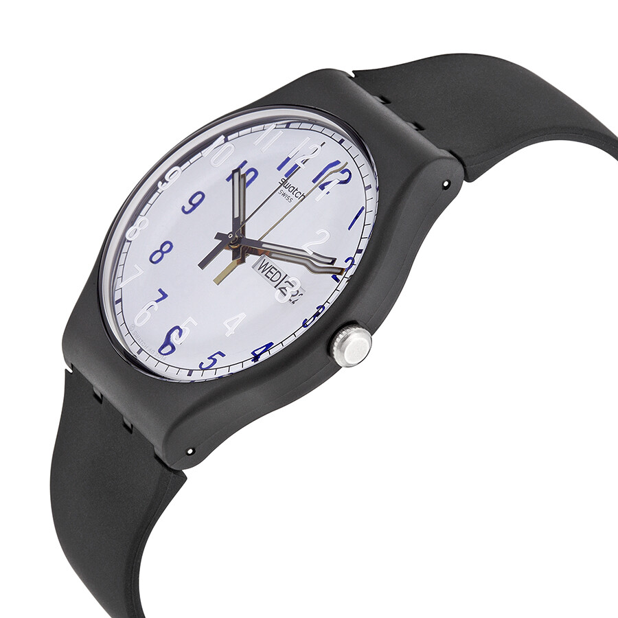 Swatch Open Box - Swatch Secret Service Grey Dial Black Silicone Unisex ...