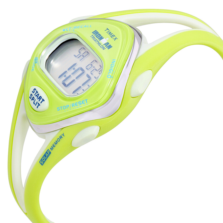 Timex Open Box - Timex Ironman Sleek Ladies Lime Green Digital Sports ...