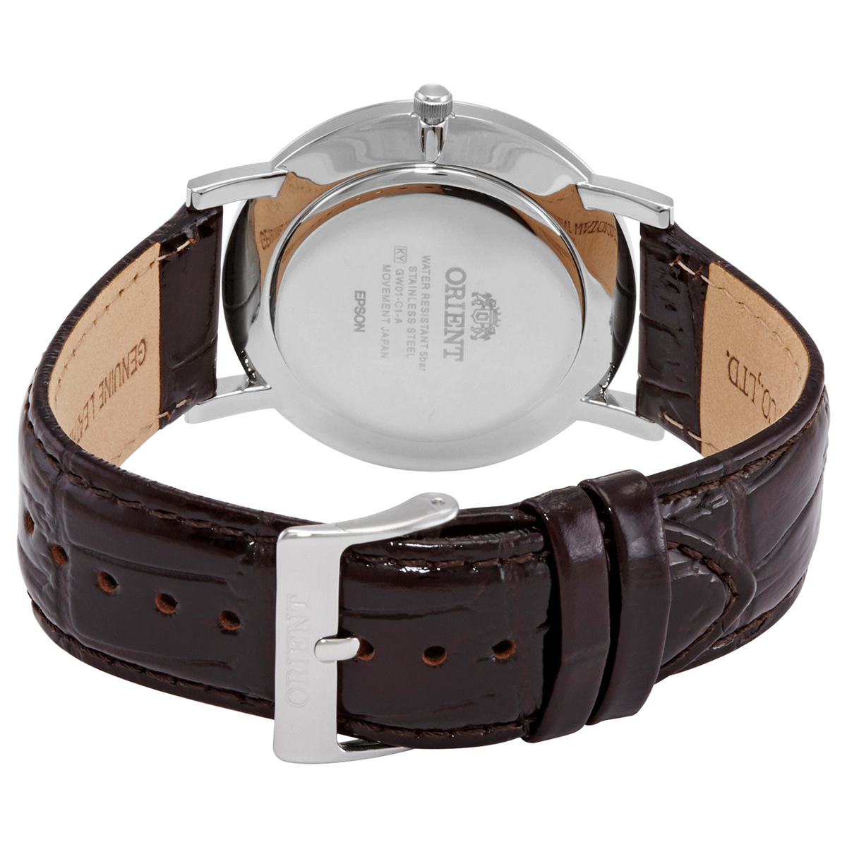 Orient Quartz White Dial Brown Leather Men's Watch FGW01007W0 ...