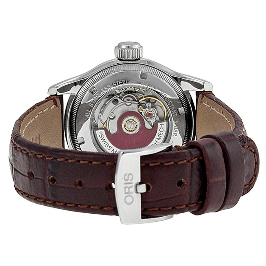 Oris Big Crown Original Pointer Date Silver Dial Brown Leather Ladies ...