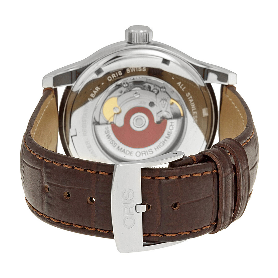 Oris Classic Date Silver Dial Brown Leather Men's Watch 733-7594-4331LS ...