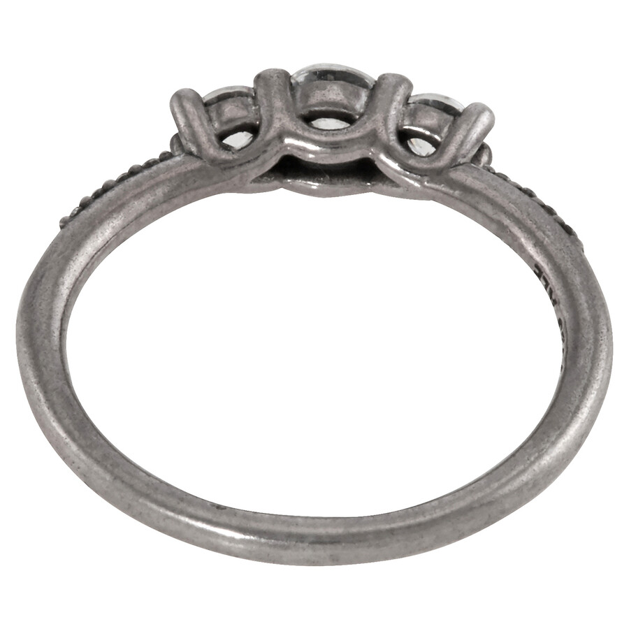 Pandora Ladies Clear Three-Stone Ring In Sterling Silver, Size 52 (US 6 ...