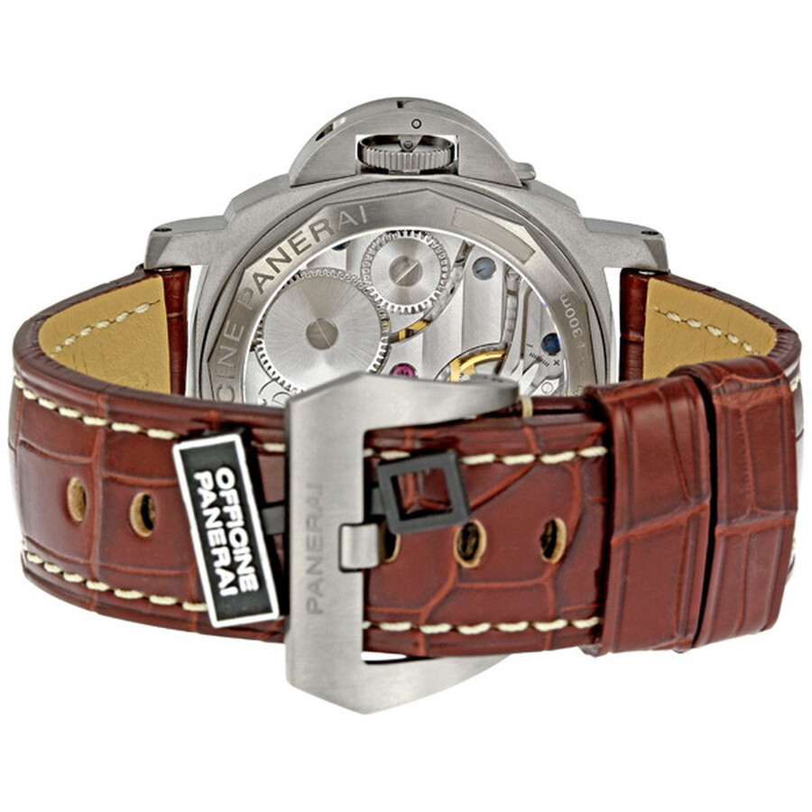 Panerai Luminor Base Black Dial Brown Leather Men's Watch PAM00176 ...