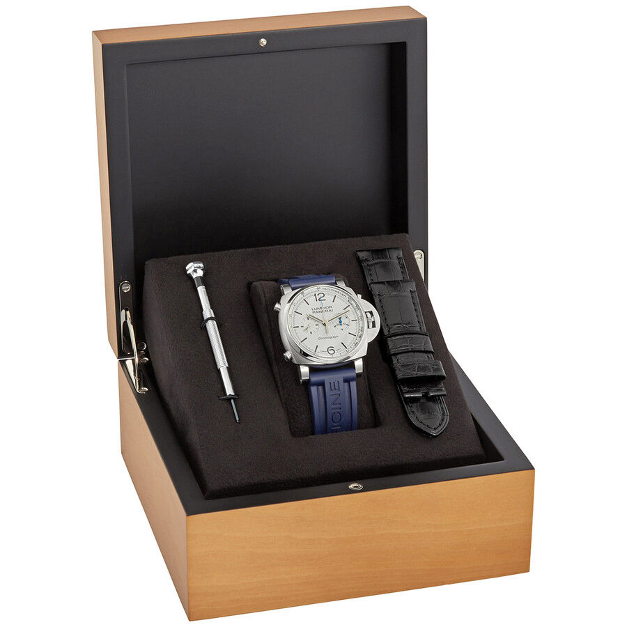 Panerai Luminor Chronograph Automatic White Dial Men's Watch PAM01218 ...
