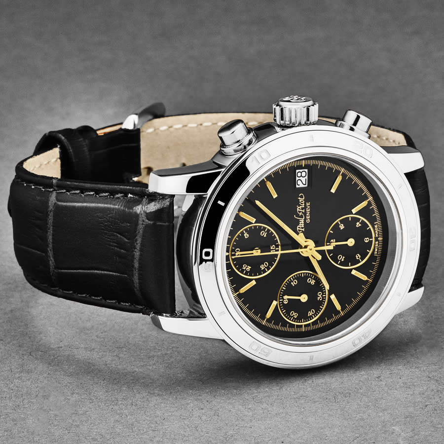 Paul Picot Chronosport Chronograph Automatic Black Dial Men's Watch ...